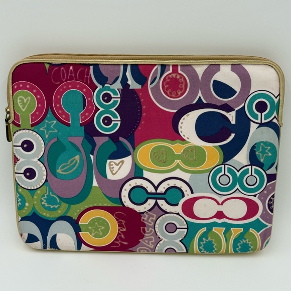 Coach | Bags | Coach Multicolor Graphic Laptop Sleeve | Poshmark